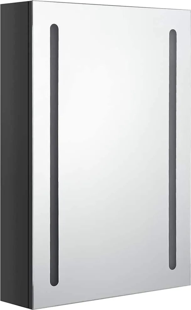 LED koupelnová skříňka se zrcadlem zářivě černá 50 x 13 x 70 cm 326496
