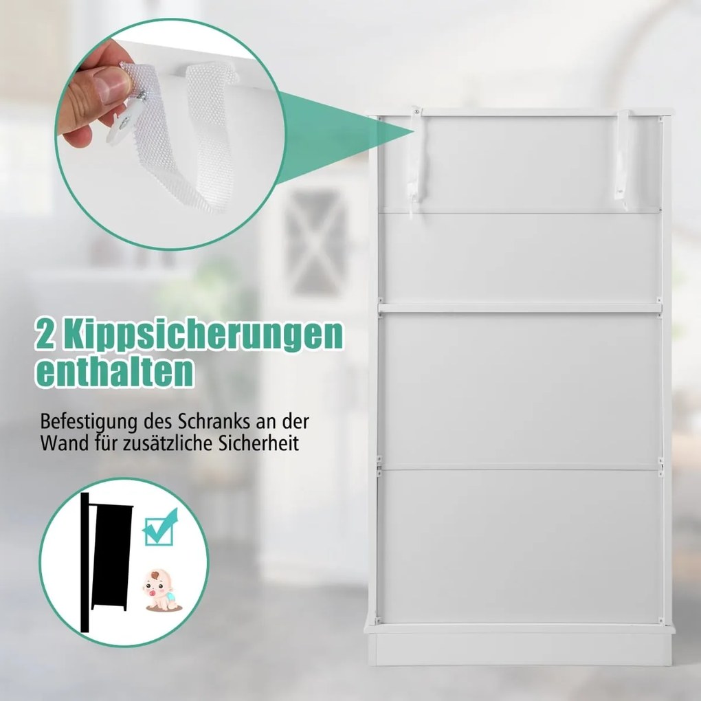 Costway WC skříňka do koupelny, na prádlo s dvířky – 60 × 30 – 60 × 30 × 108 cm