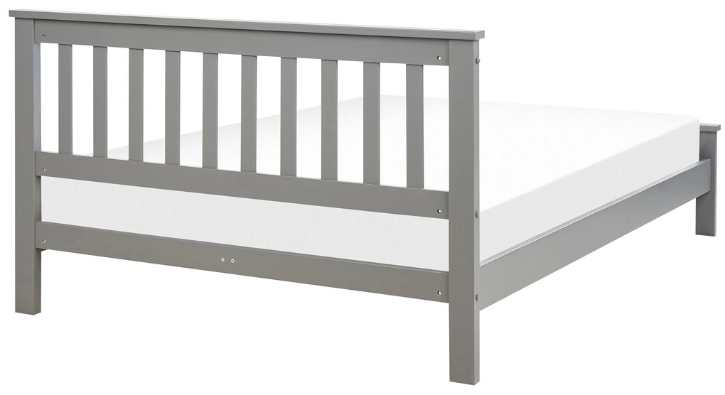 Dřevěná postel 140 x 200 cm šedá MAYENNE Beliani