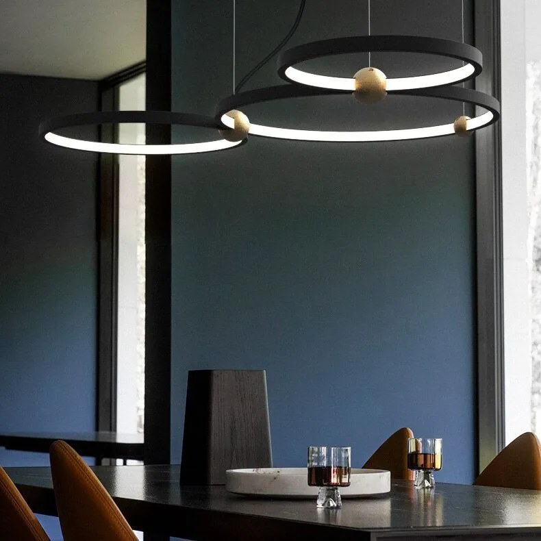 Toolight - Ring 30-40-50, LED závěsné svítidlo + dálkové ovládání APP752-30-40-50, černá, OSW-08889