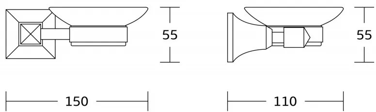 Mexen příslušenství, Dalia držák na mýdlo, chromová, 7017339-00