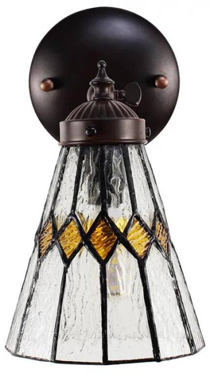Nástěnná Tiffany lampa žluté detaily Fien – 17x12x23 cm