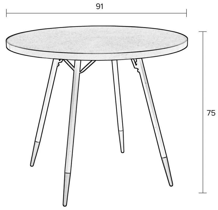 Kulatý jídelní stůl s deskou v dekoru ořechového dřeva ø 91 cm Denise – White Label