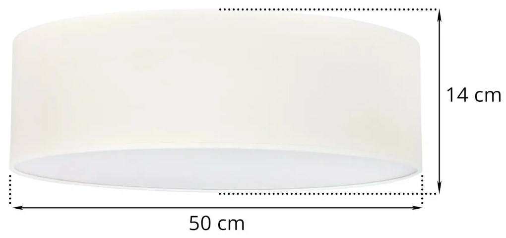 Stropní svítidlo Gaja, 1x krémové textilní stínítko, (bílé plexisklo), (fi 50cm)