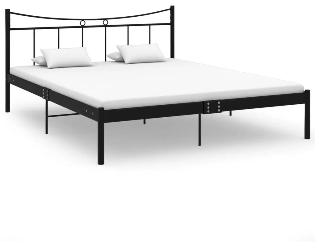 324804 vidaXL Rám postele černý kov 160 x 200 cm