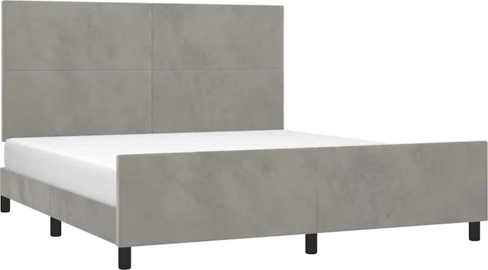 Rám postele bez matrace světle šedý 160 x 200 cm samet 3125641