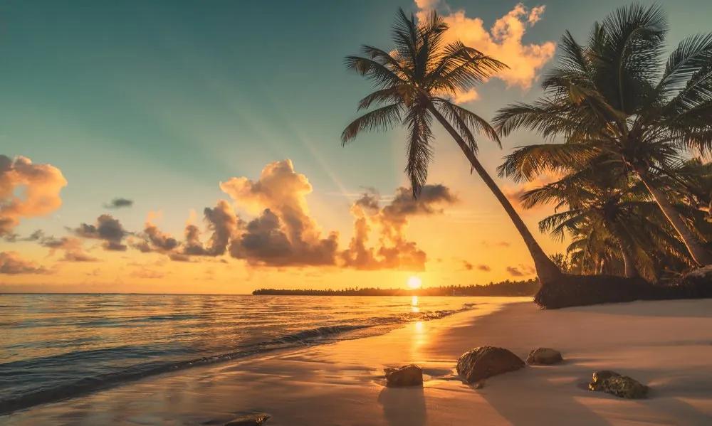 Vícedílný obraz Západ Slunce Na Dominikánské Pláži Nedostatek Nedostatek Přírodní plátno 200x120