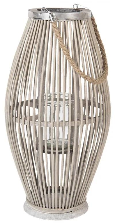Dřevěná lucerna Josje – 25x50 cm
