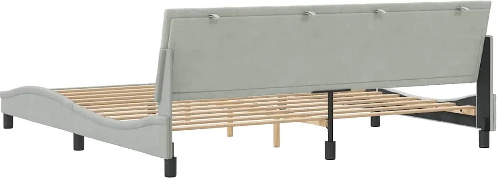 Rám postele bez matrace Hanko světle šedý 200 x 200 cm samet 3207867