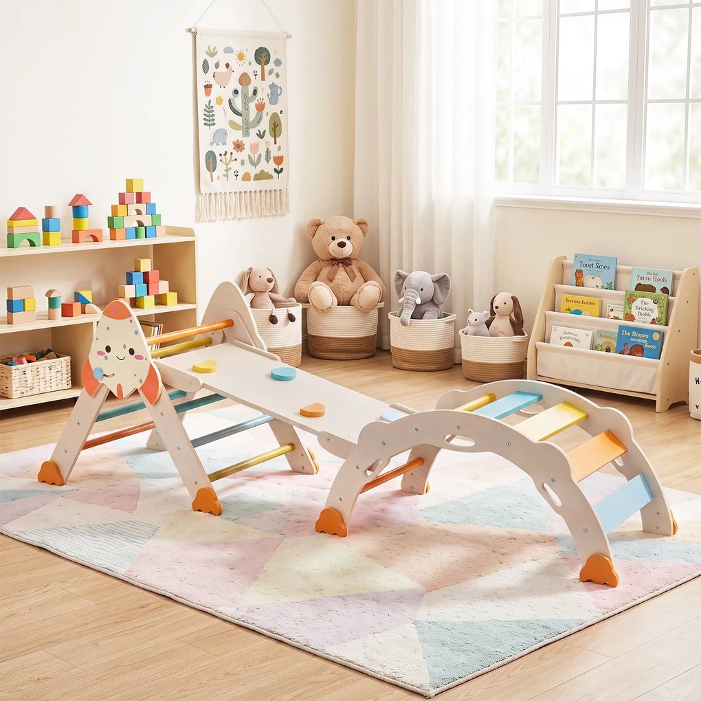 Costway Skládací Montessori prolézačka 8 v 1, vícebarevná