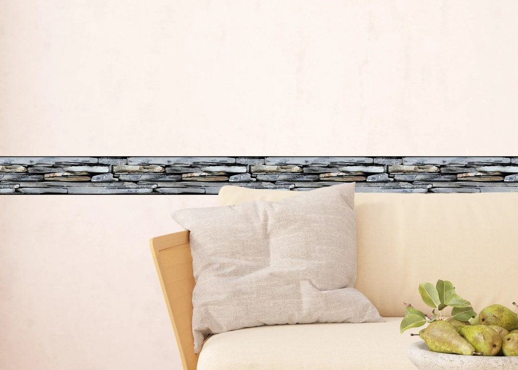 Samolepící bordura na zeď Kameny | 5 m x 13.8 cm | DWB8209