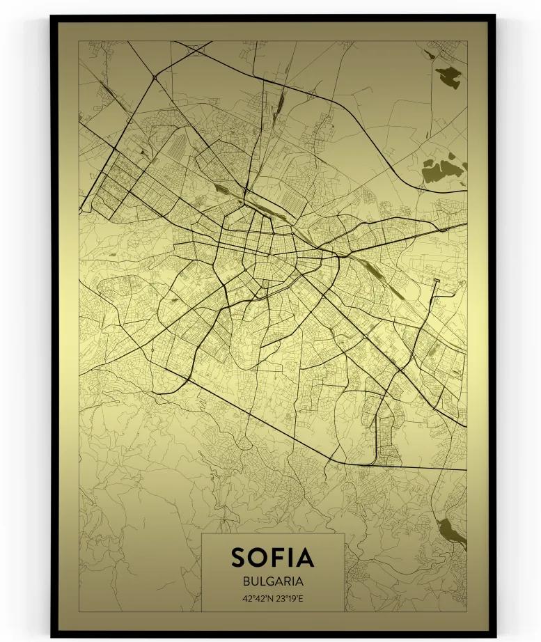 Plakát / Obraz Mapa Sofia Pololesklý saténový papír 210 g/m² A4 - 21 x 29,7 cm
