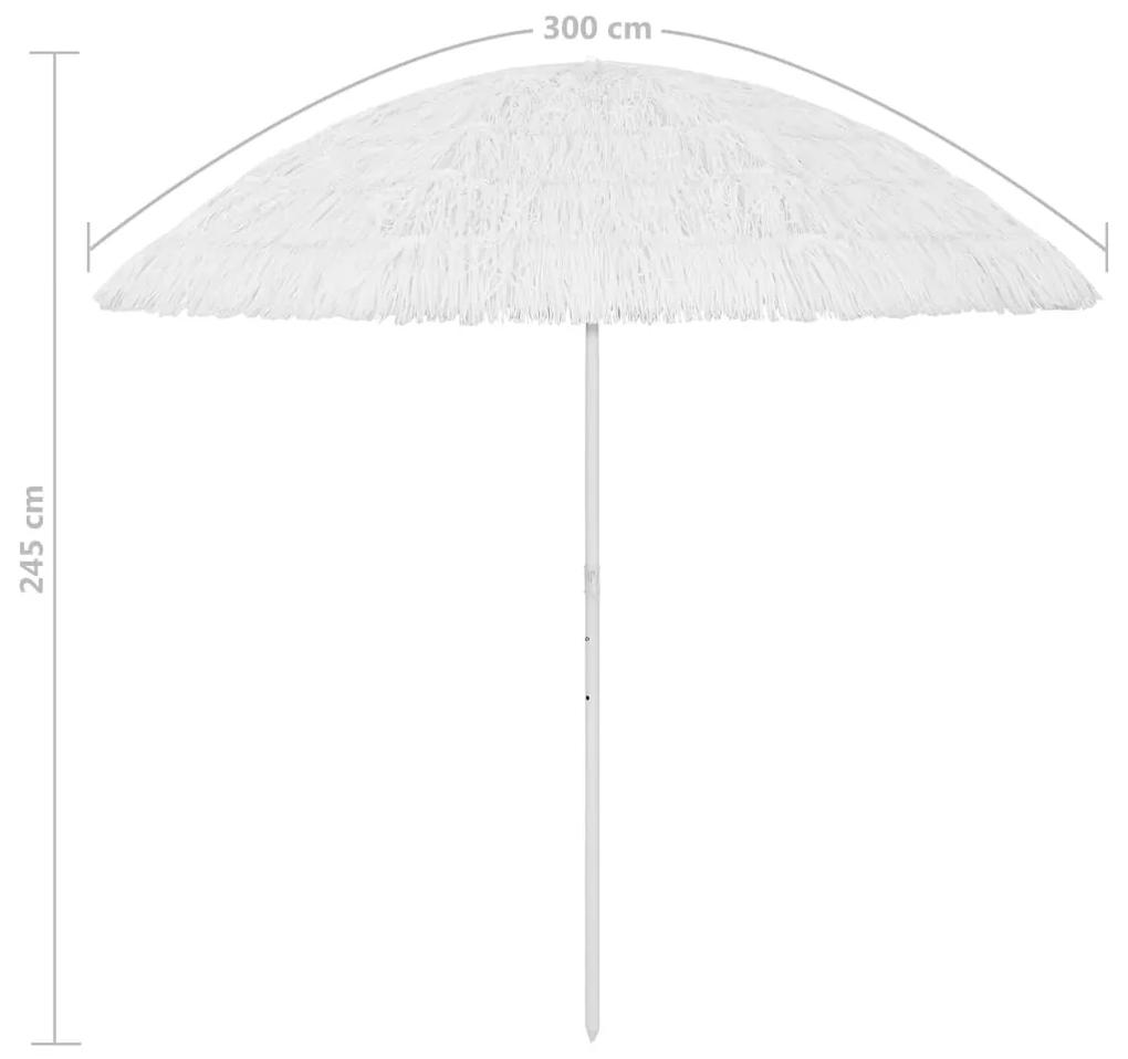 vidaXL Plážový slunečník Hawaii bílý 300 cm