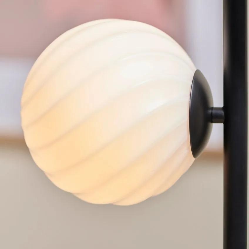 Mosazná skleněná stojací lampa Halo Design Twist 150 cm