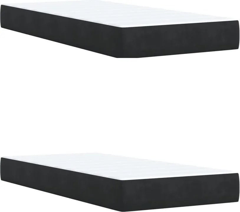 Box spring postel s matrací černá 200x200 cm samet 3286416