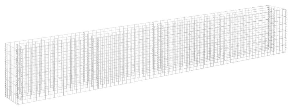 Gabionový vyvýšený záhon pozinkovaná ocel 360 x 30 x 60 cm 145642