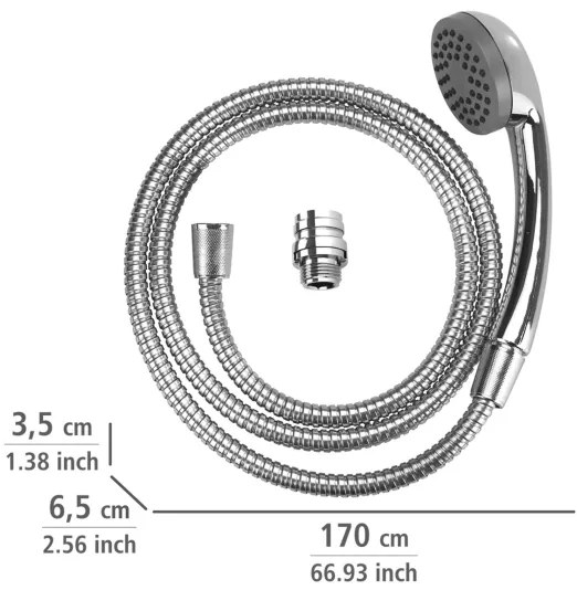 WENKO 22866100 - Sprcha UNIVERSAL 170x6,5 cm lesk. chrom/stříbrná/šedá