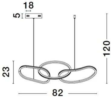 LED lustr Girish 82 zlaté
