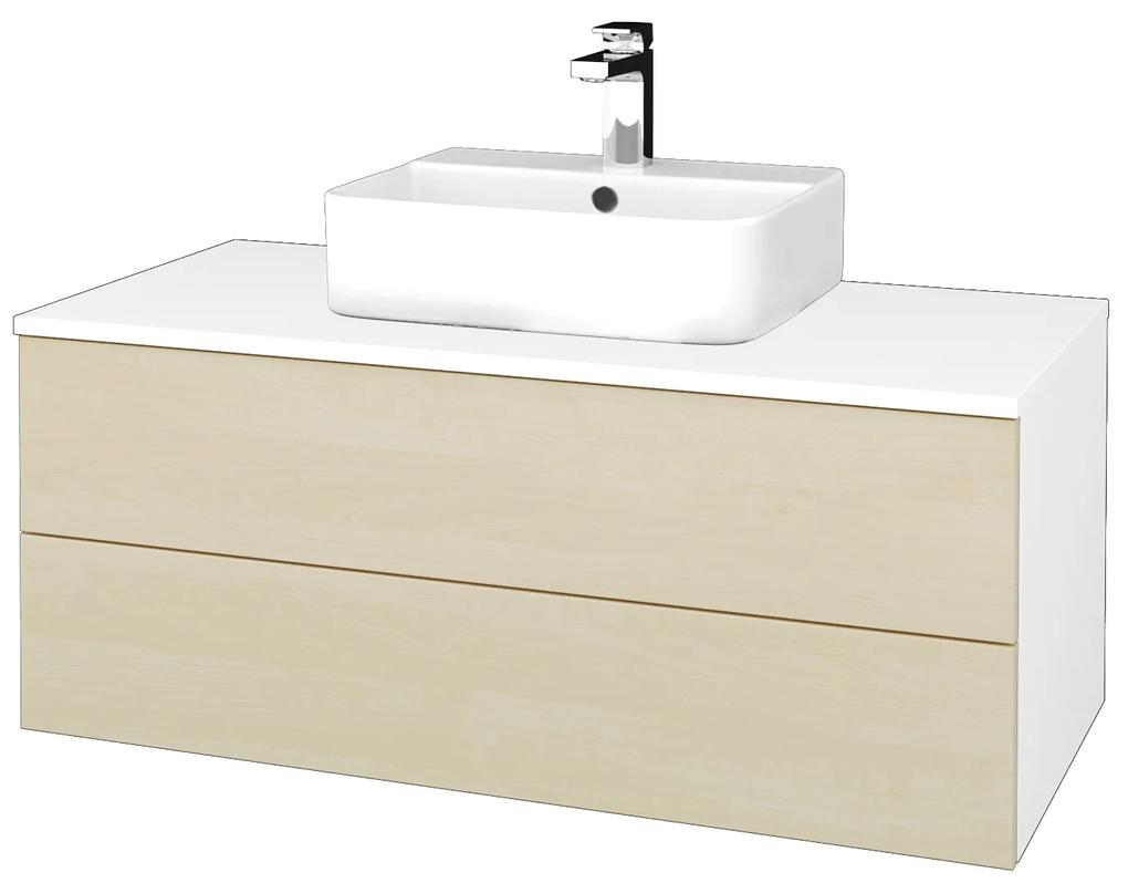 Dřevojas Koupelnová skříňka MODULE SZZ2 100 Varianta: N01 Bílá lesk / L04 Béžová vysoký lesk