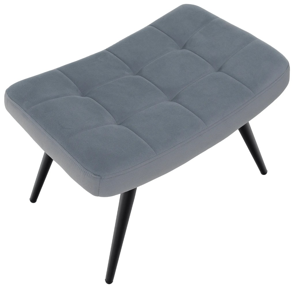 Relaxační křeslo ušák s podnožkou LUMEN - šedá Velvet látka