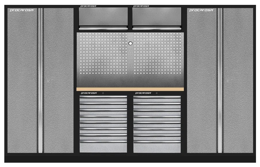 Sestava dílenského nábytku Procarosa PROFI 3608 Pracovní deska: dřevěná