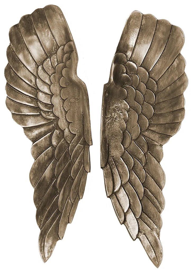 Noble Home Nástěnná dekorace Angel, 65 cm, starožitná bronzová