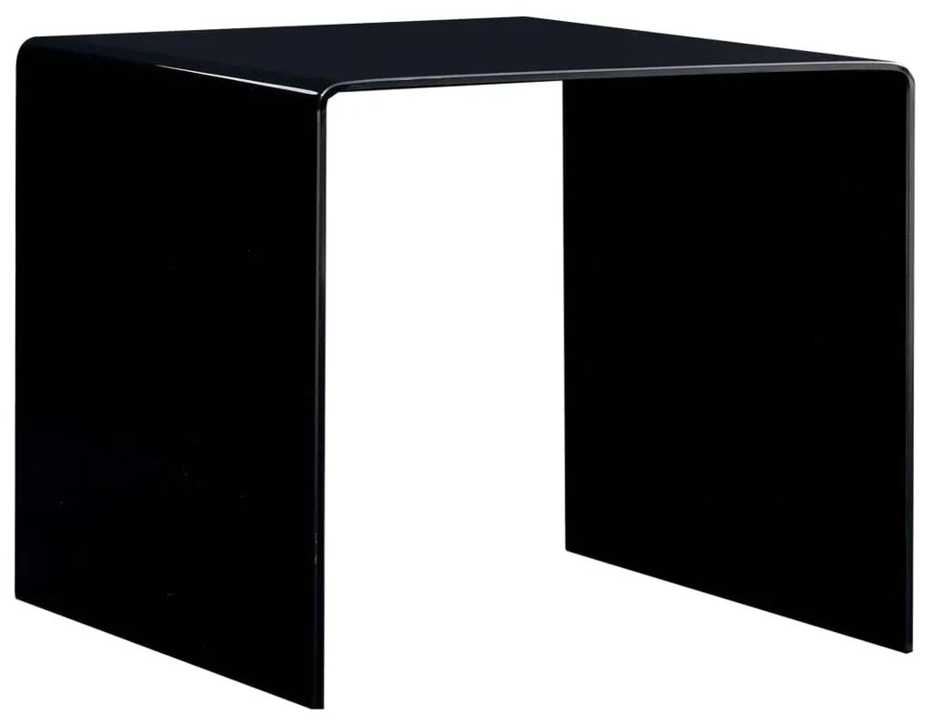 Konferenční stolek - tvrzené sklo - černý | 50x50x45 cm