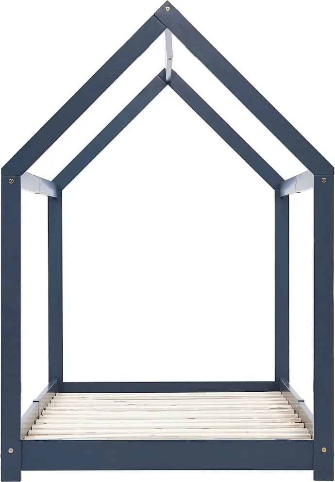 Rám dětské postele šedý masivní borové dřevo 90 x 200 cm 283354