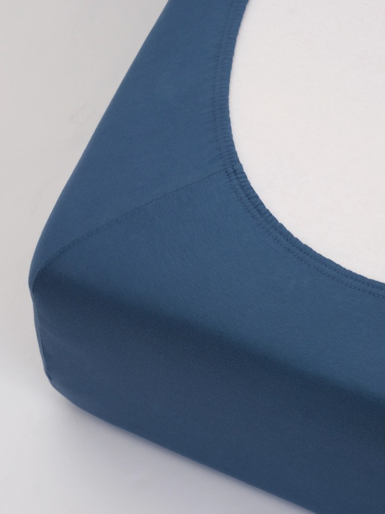 MK Lůžkoviny Jersey prostěradlo s elastanem Deluxe 160 × 200 cm – námořnicky modré