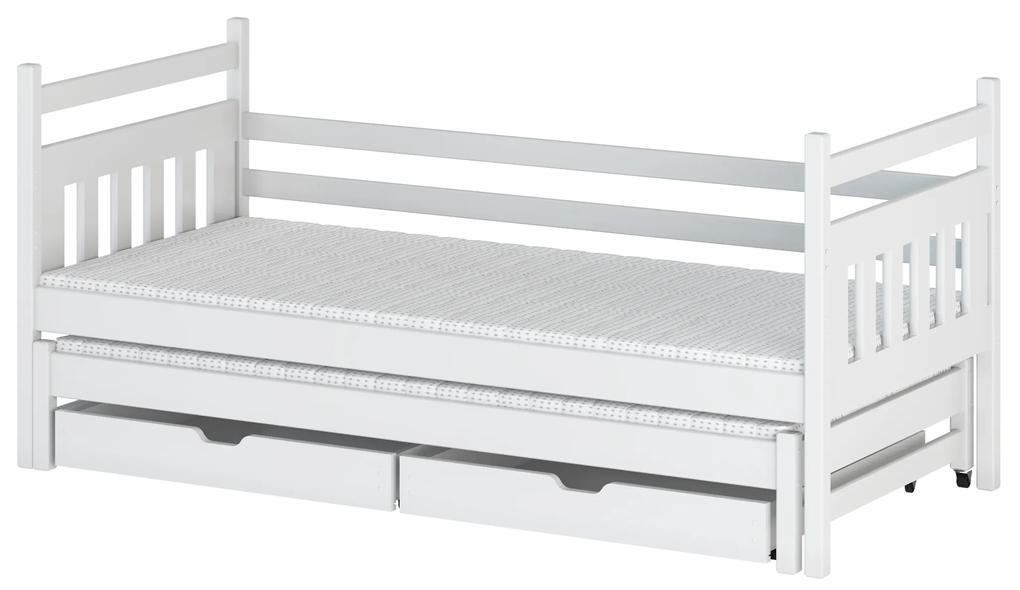 Dětská postel 80 cm DANNY (s roštem a úl. prostorem) (bílá). 1013005