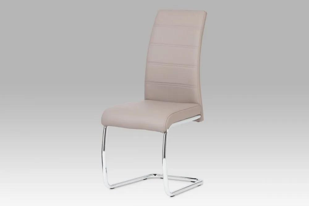 Jídelní židle DCL-407 LAN chrom / koženka lanýžová Autronic