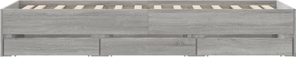 Rám postele se zásuvkami šedý sonoma 90x200 cm kompozitní dřevo 3207299