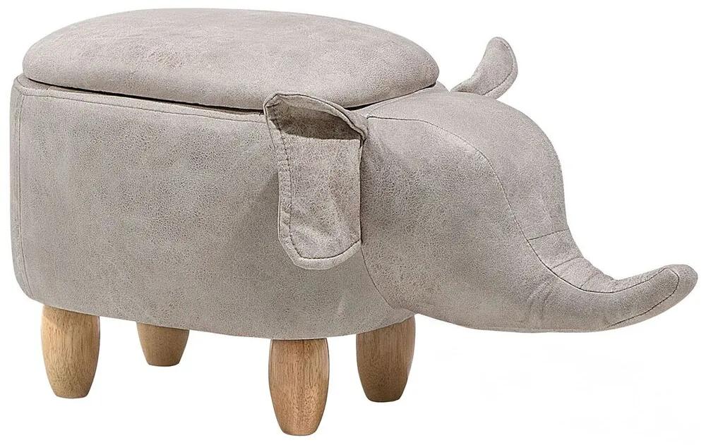 Světle šedá stolička slon ELEPHANT Beliani