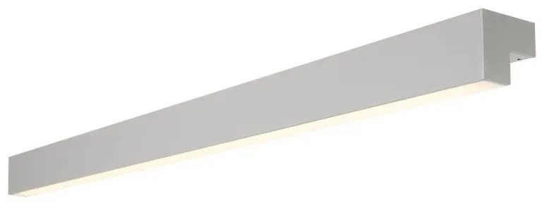 L-LINE 120, nástěnné a stropní svítidlo, LED, 3000K, IP44, stříbrné, D/Š/V 118/7/7 cm, 3 000 lm, 2x1