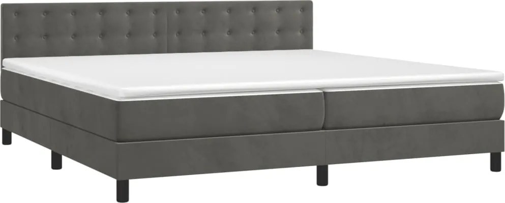 Box spring postel s matrací tmavě šedá 200x200 cm samet 3141564