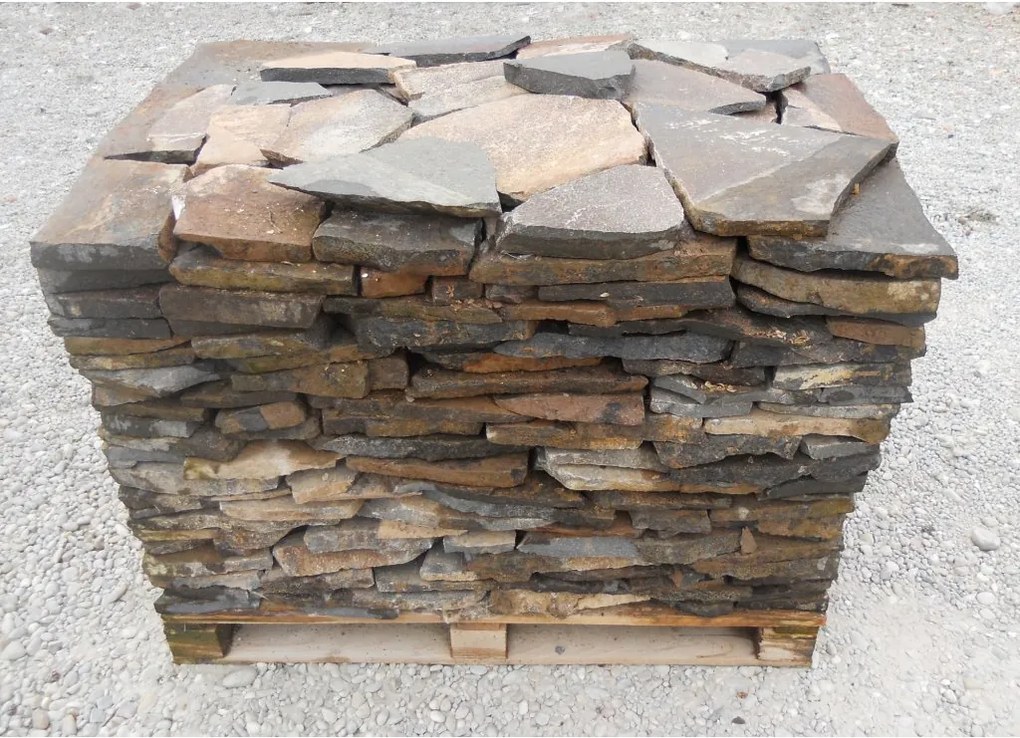 Přírodní kamenná dlažba Vipstone andezit šedohněda 2-4 cm