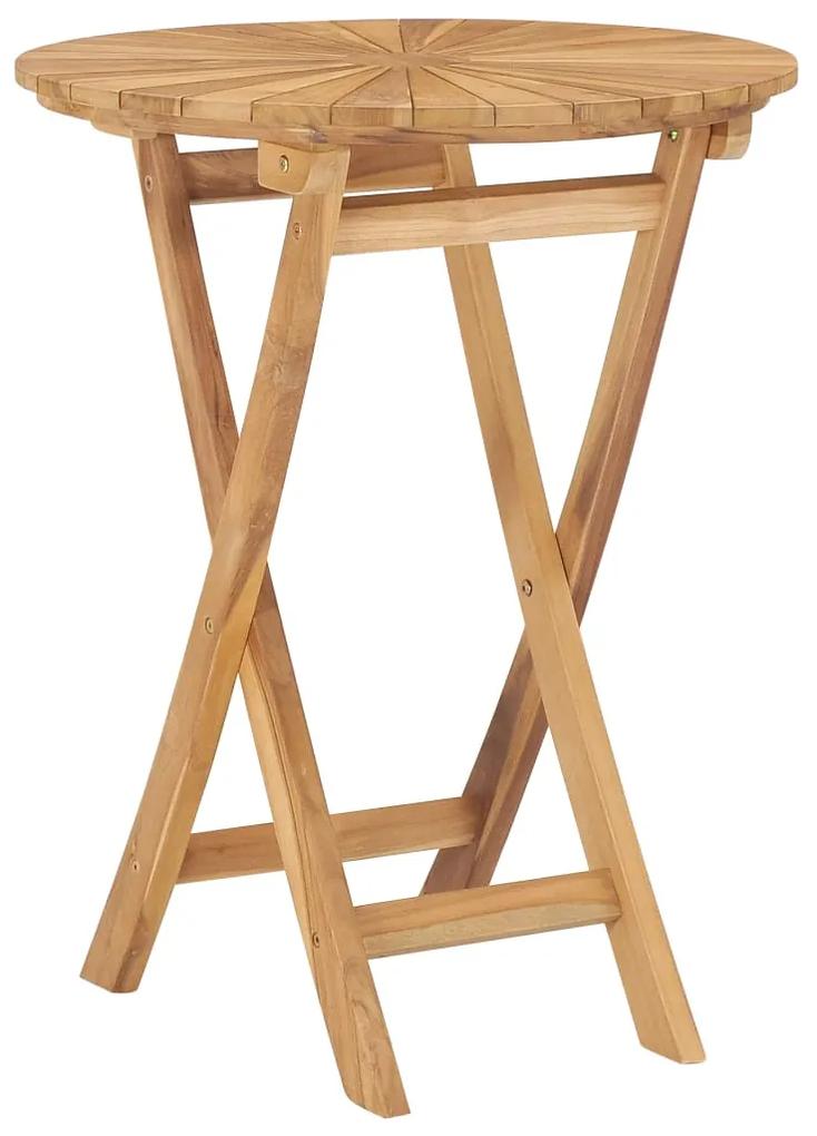 Skládací zahradní stolek Ø 60 cm masivní teakové dřevo,  49437