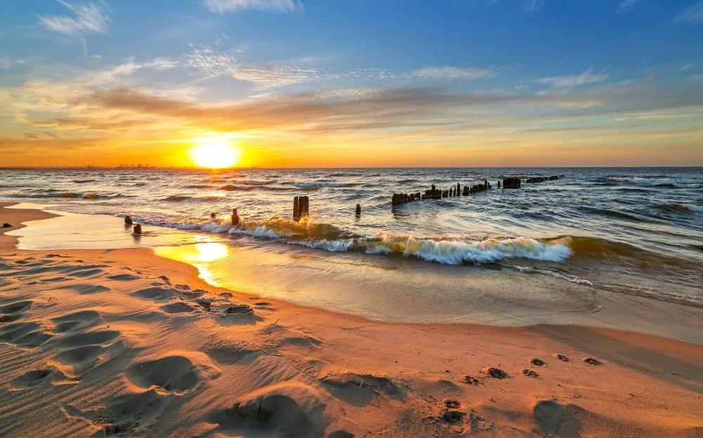Vícedílný obraz Baltské Moře Při Západu Slunce Nedostatek Nedostatek Přírodní plátno 240x150