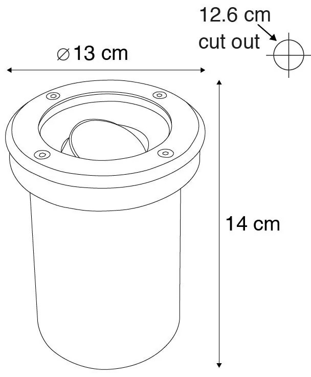 Sada 3 venkovních bodových světel do země ocel nastavitelné IP65 - Delux