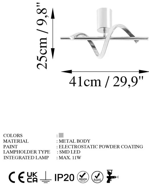 LED stropní svítidlo ve stříbrné barvě 7x41 cm Likma – Opviq lights
