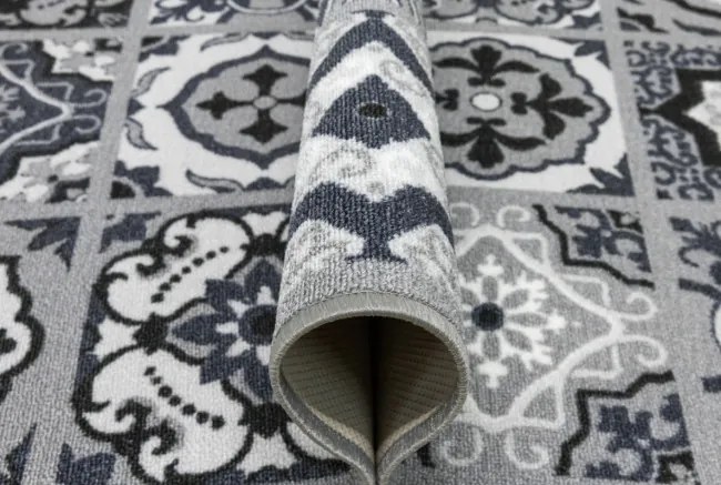Protiskluzový běhoun Patchwork - šedý