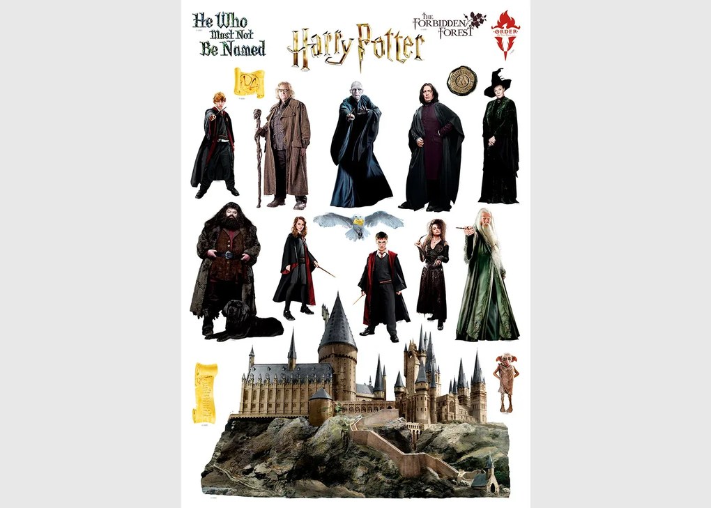 Dětská samolepka na zeď Harry Potter Kouzelné Bradavice | 42.5 x 65 cm | DDKM1655