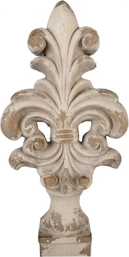 Béžová antik dekorace ornament lilie Fleur-de-lis - 23*14*65 cm
