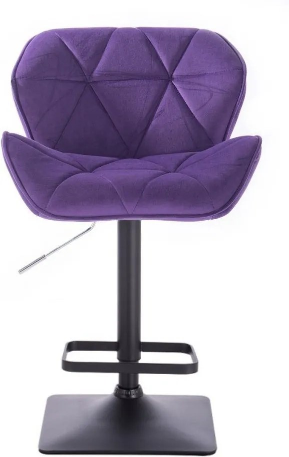 LuxuryForm Barová židle MILANO VELUR na černé podstavě - fialová