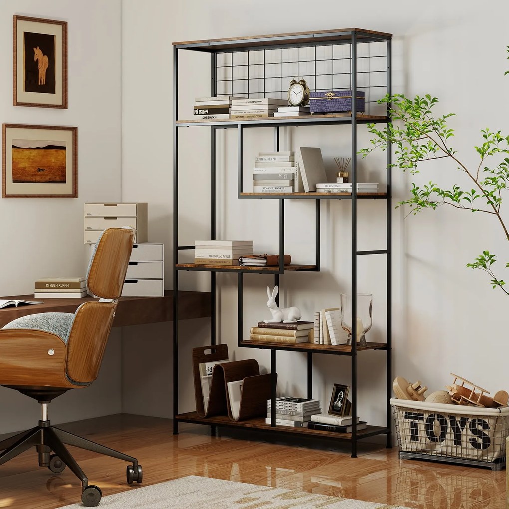 Costway 6 Tier Tall Bookshell Volně stojící stojan na rostliny s kovovou