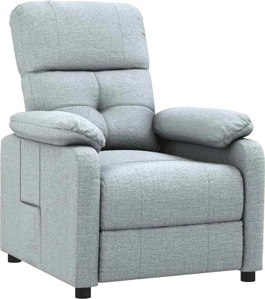 Polohovací křeslo světle šedé textil 289662