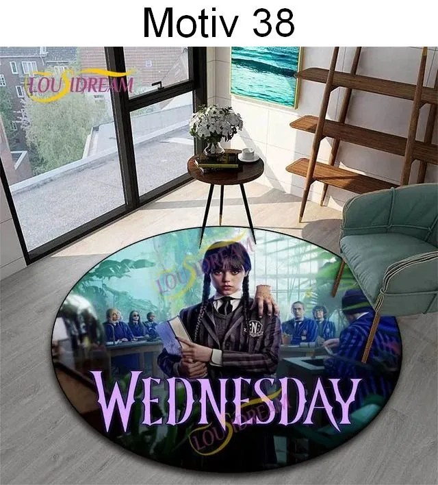 Kulatý koberec WEDNESDAY ADDAMS (průměr 120 cm) Motiv: 38