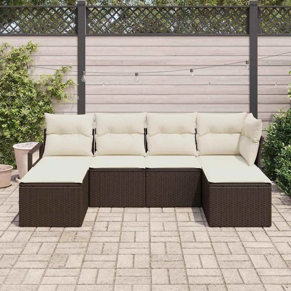 Set pohovek 6 ks Hnědá polyratan 3346488