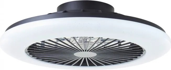 Brilliant G60020/06 Stmívatelné LED svítidlo SALERNO ČERNÉ & reverzn VENTILÁTOR + funkce LED