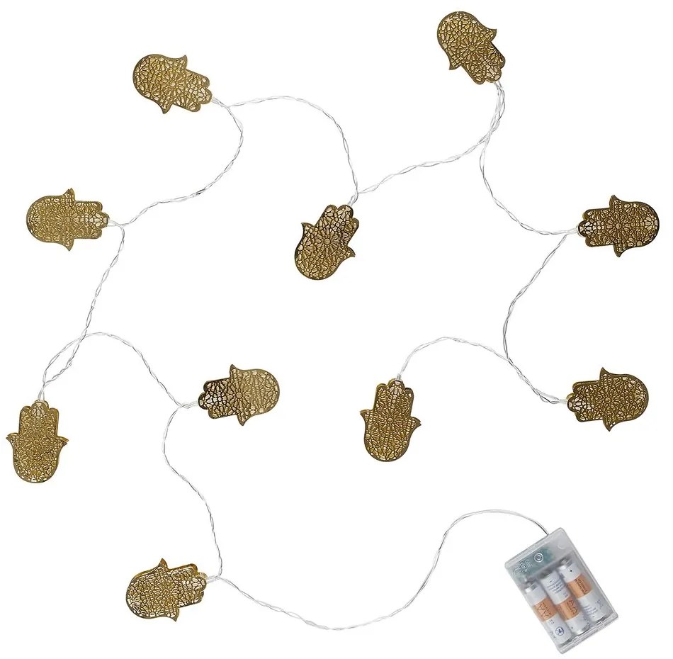 FATIMA LED Světelný řetěz kovový 10 světel